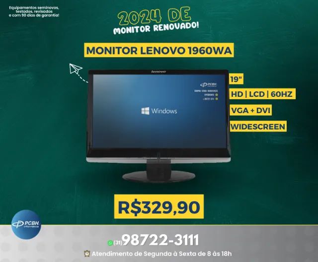 "monitor lenovo 19" no Brasil
