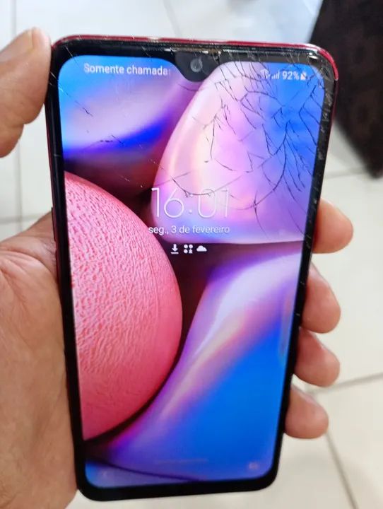 Celular Samsung Galaxy A10s com tela trincada funcionando perfeitamente - Celulares e ...