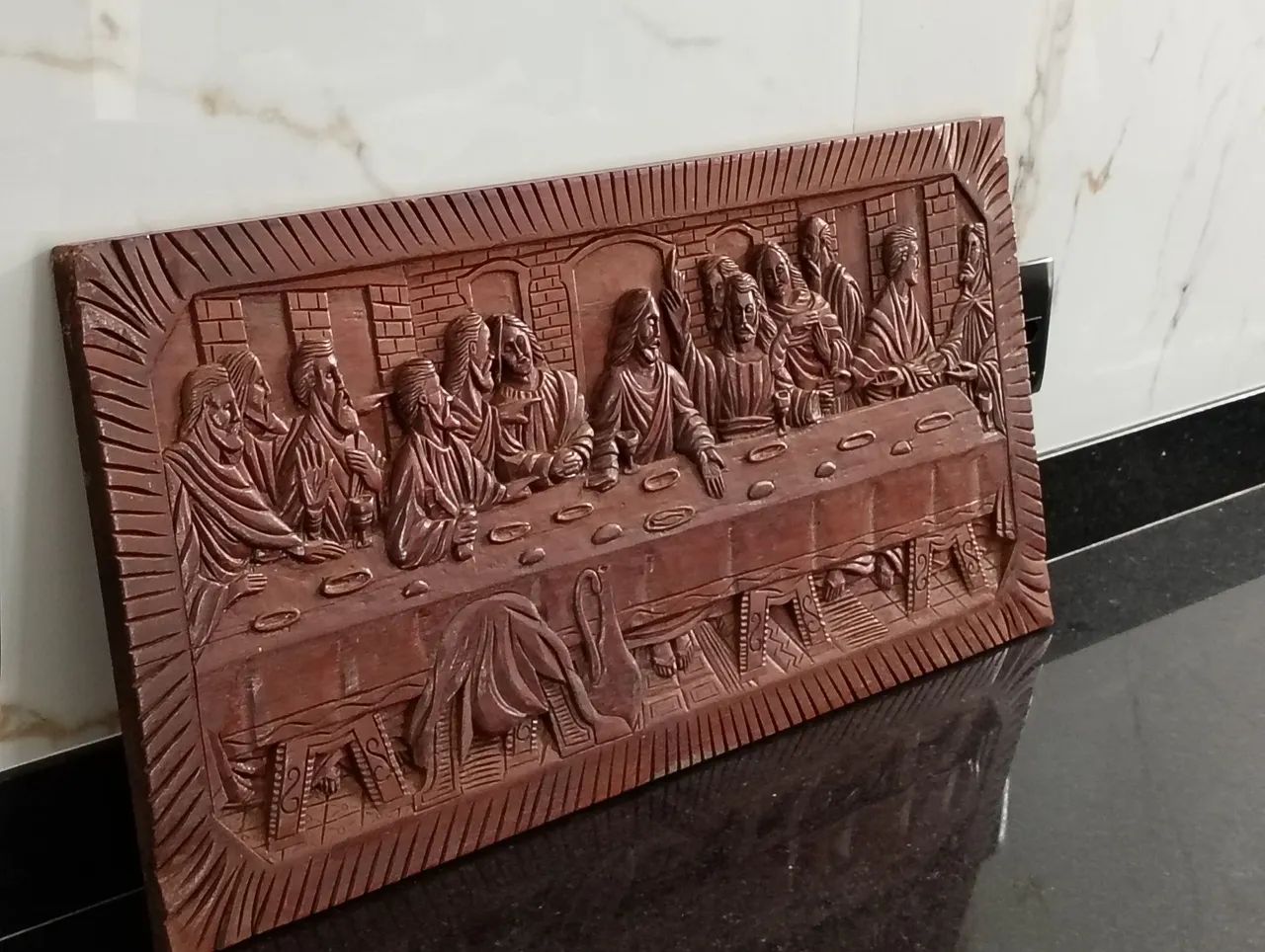 Quadro escupido na madeira ?,santa ceia ,obra única - Decorações Para ...