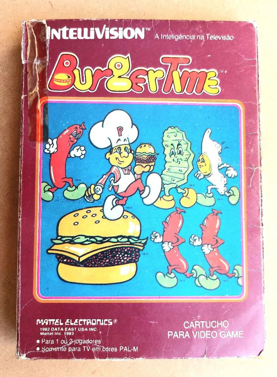 Intellivision Capa Manual e Overlay (cartões) do Jogo Burgertime ...