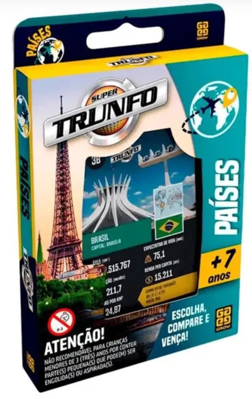 Super Trunfo Países - Jogo de Tabuleiro - Board Game - Card Game - Jogo ...
