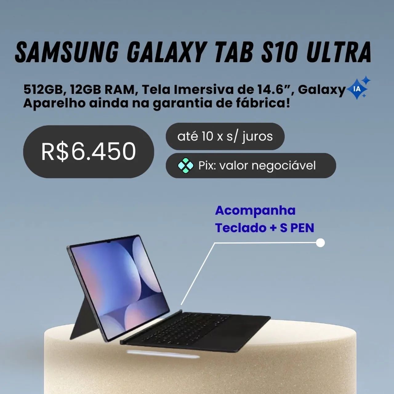 Tablet Samsung Galaxy Tab S10 Ultra - com garantia de fábrica - 512 GB ...