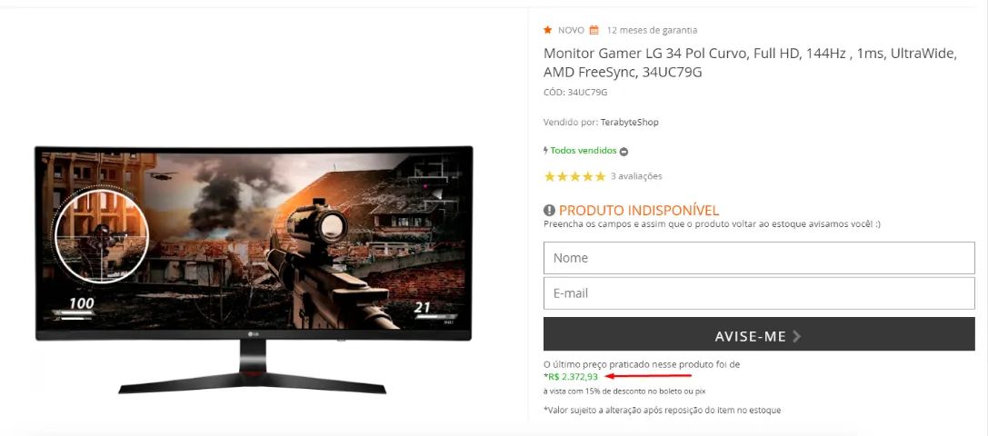 Monitor Gamer LG 34 Pol Curvo, Full HD, 144Hz , 1ms, UltraWide, AMD ...