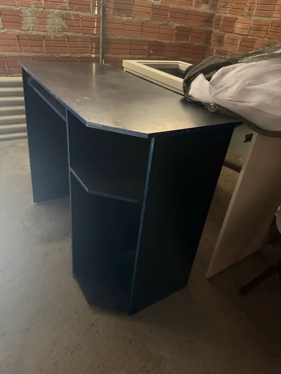 Mesa Gamer Preto e Azul com Led ou Sem - Escrivaninhas e Penteadeiras ...