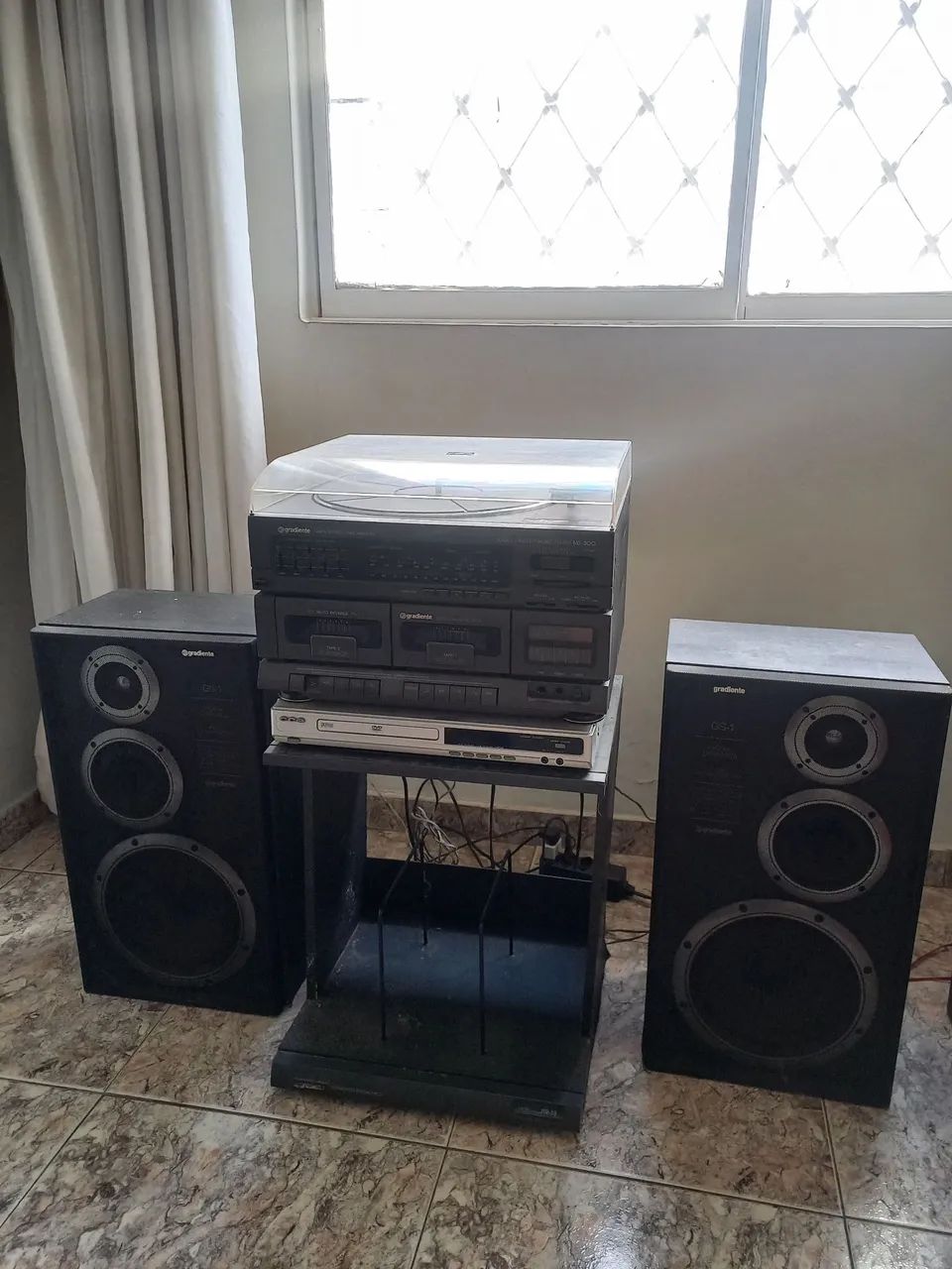 Som Gradiente Completo MS-300 - Turntable, CD Player, Amplificador e Caixas Acústicas ...