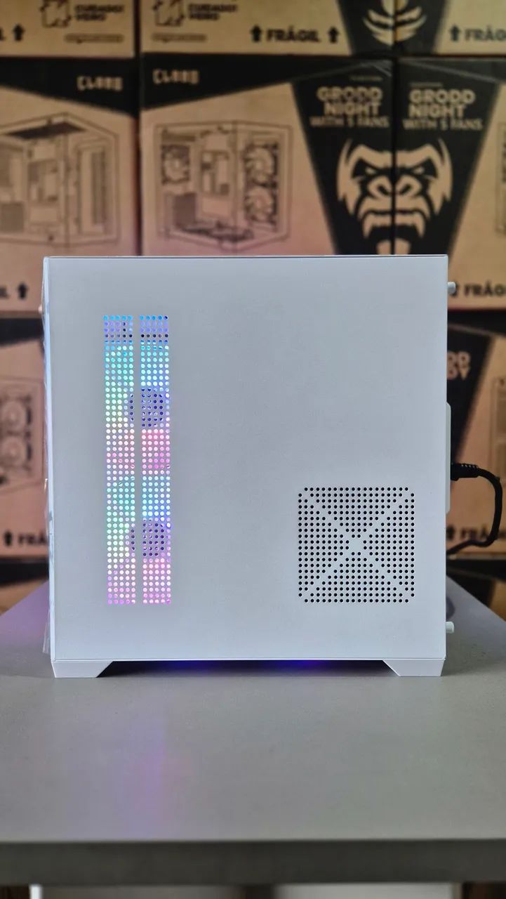 Gabinete Gamer Grodd Snow - Com 5 Fans - Vidro Temperado - Peças de ...