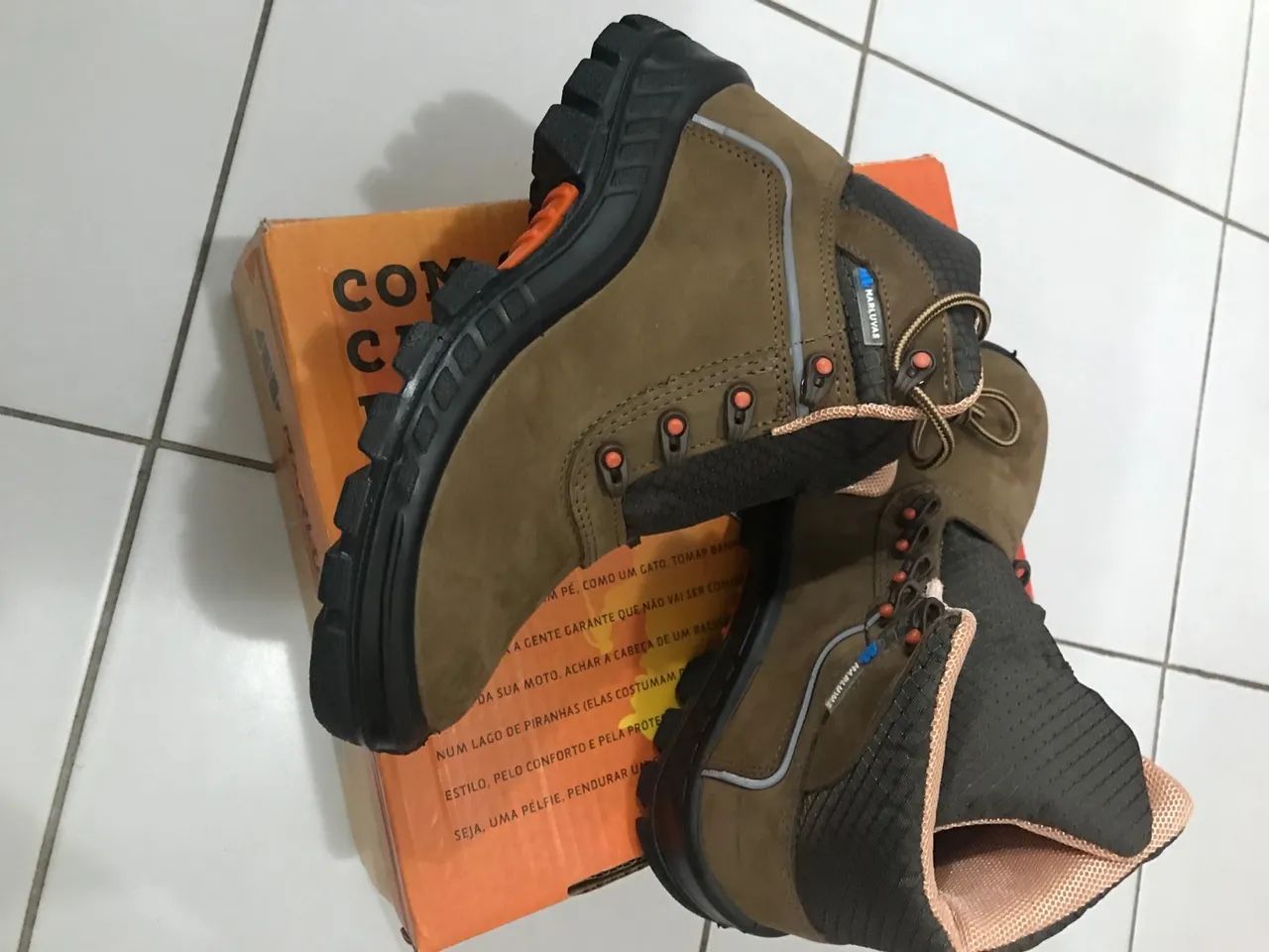 Bota de Segurança Marluvas Marrom - Conforto e Proteção - Calçados ...