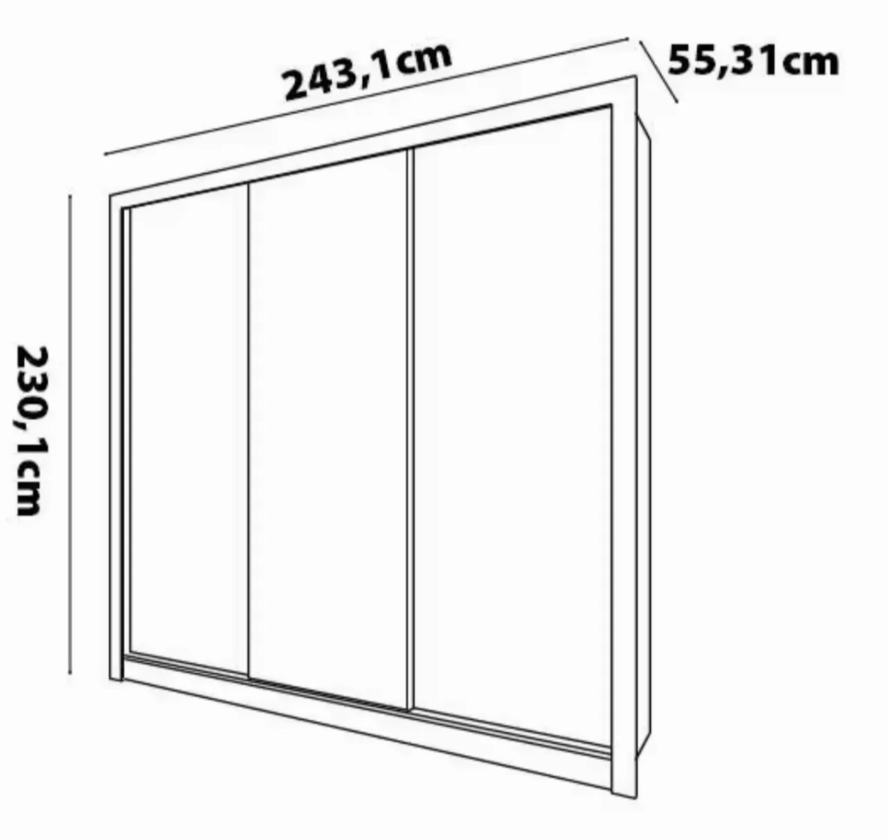 Guarda-Roupa Casal, Espelho e 243,1 cm de Largura - Grafite - Armários ...
