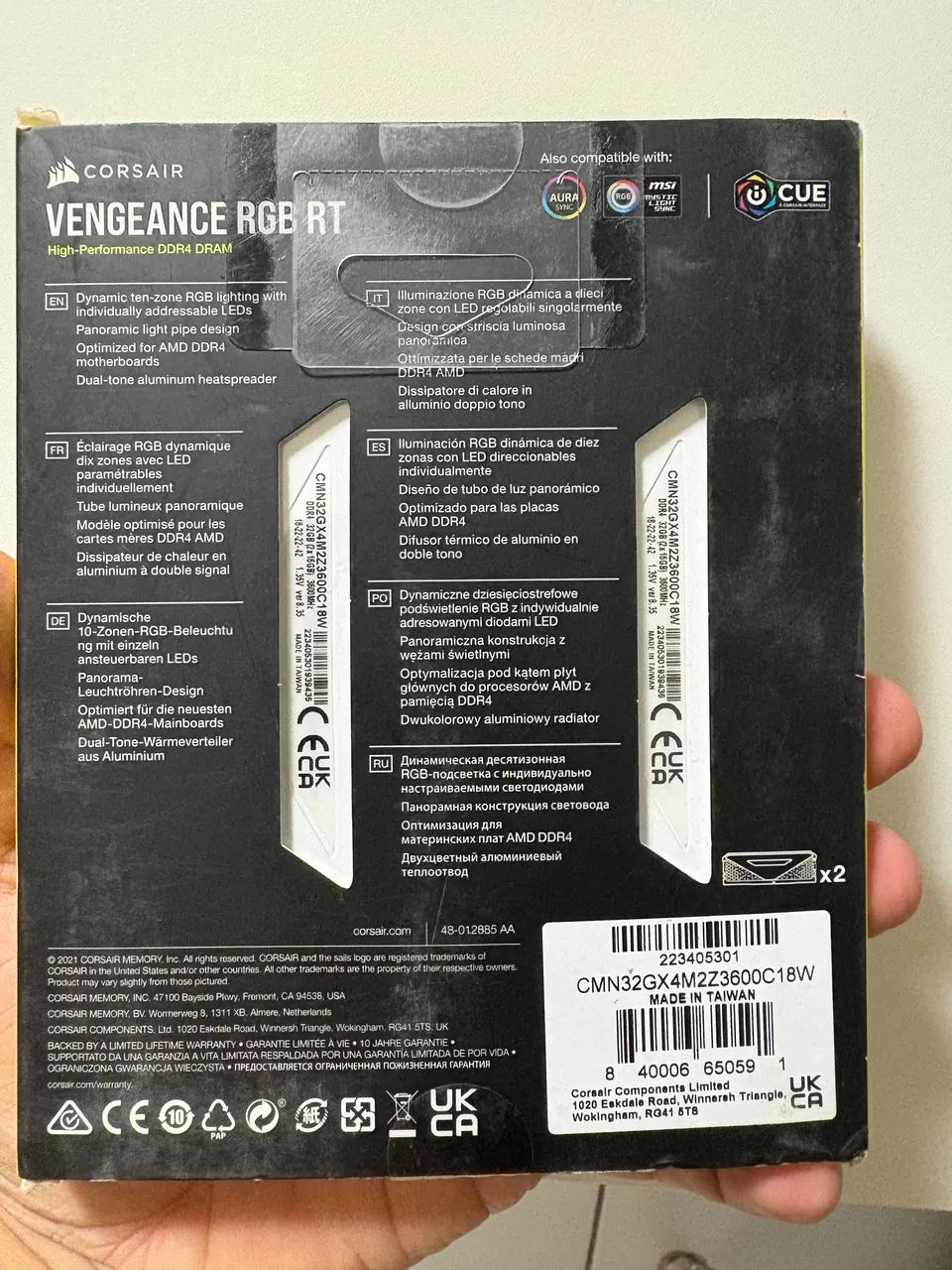 Memória Corsair Vengeance RGB RT 32GB 3600mhz - LACRADO - Memória RAM ...