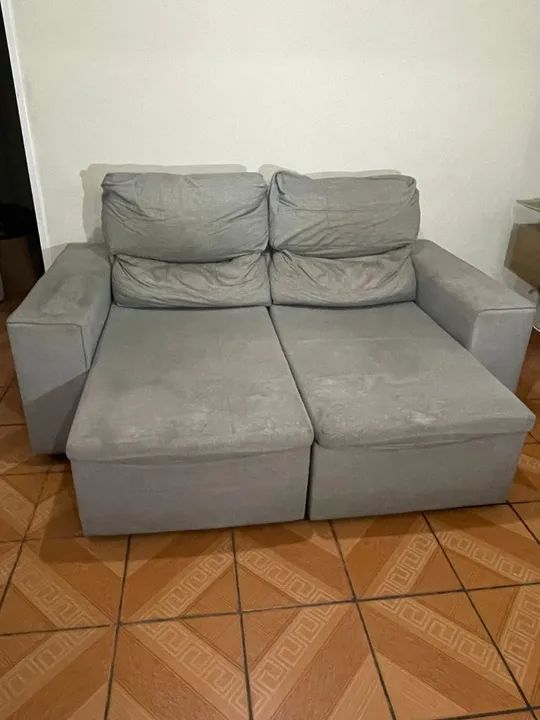 Pra retirada imediata: Sofá Reclinável de Linho da Loja Espaço Reduzido ...