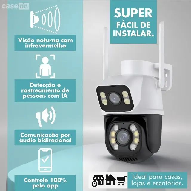 Câmera Segurança Ip Externa Wifi A28 App Icsee Prova Dagua IP66 Dome ...