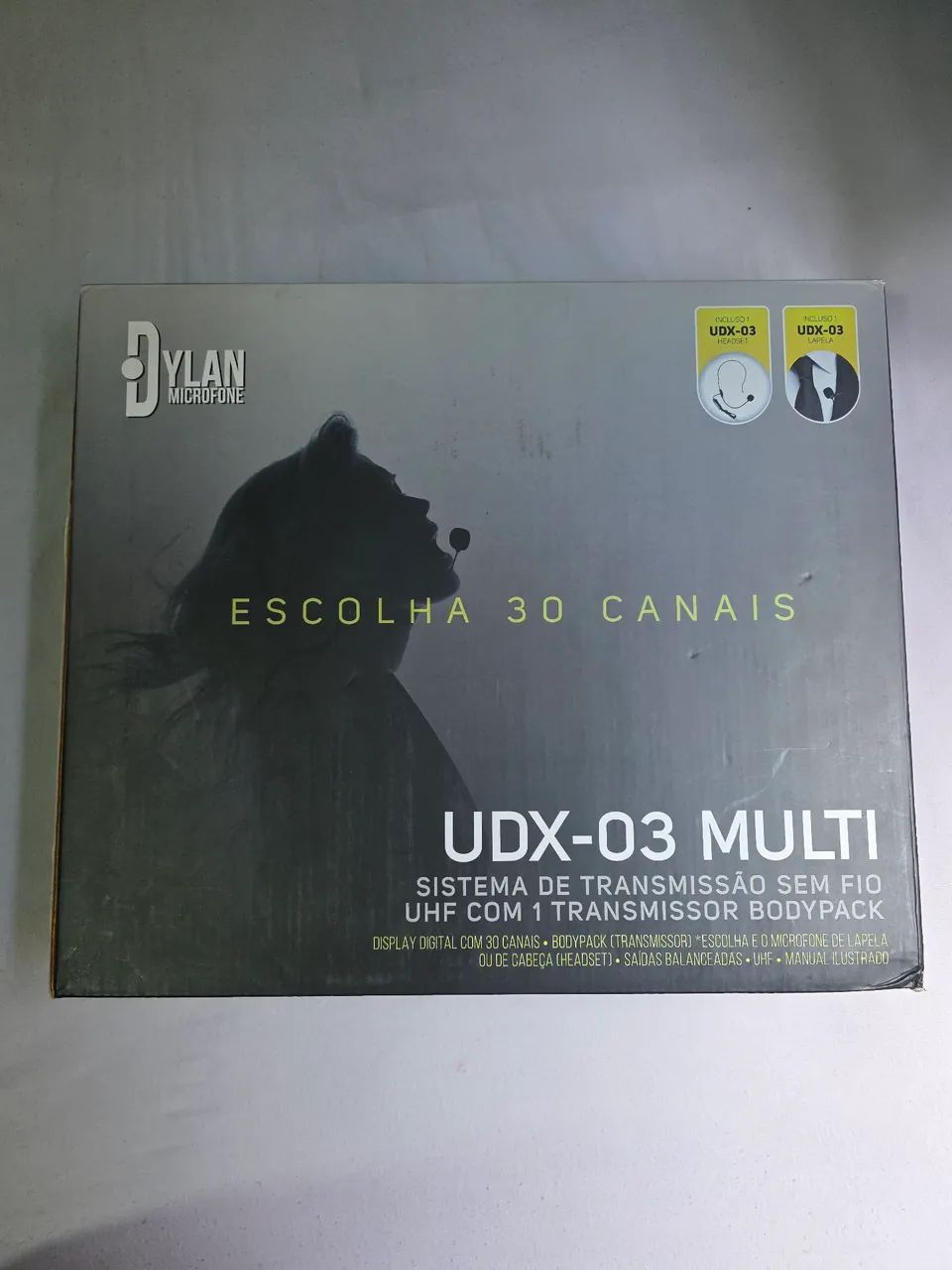 Microfone Sem Fio Dylan Udx03 Headset Lapela Mini XIr Uhf - Microfones ...