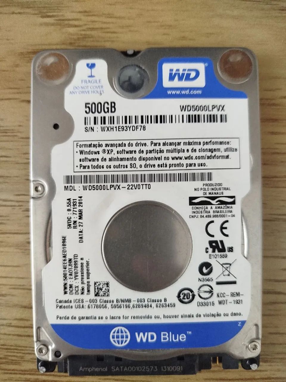 HD WD Blue 500GB SATA - Novo - Armazenamento - Pacheco, São Gonçalo ...