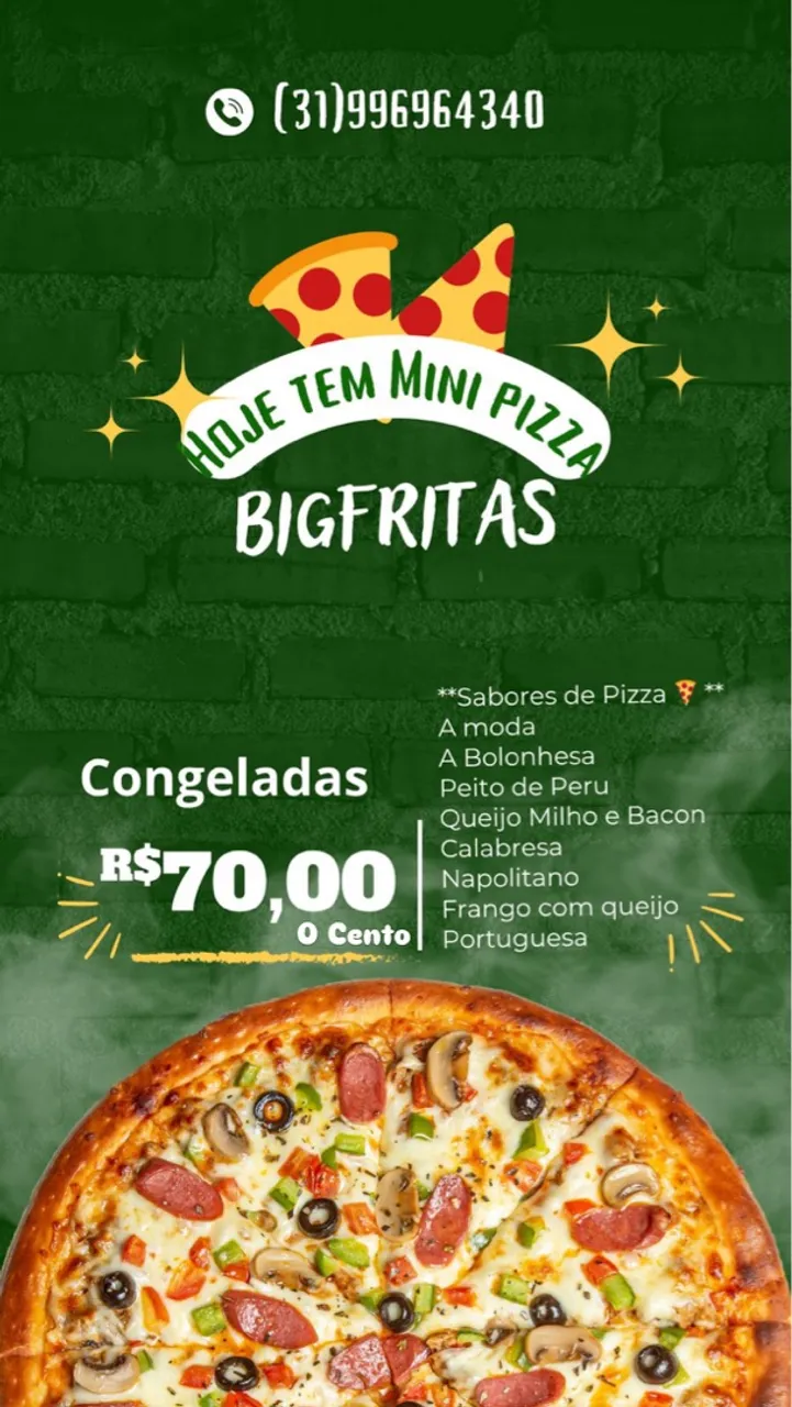 "mini pizza congelada" no Brasil