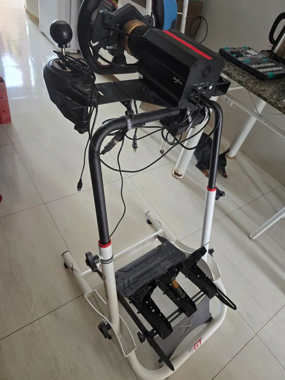 Volante pxn v12 lite com pedais + câmbio + cockpit extreme racing ...