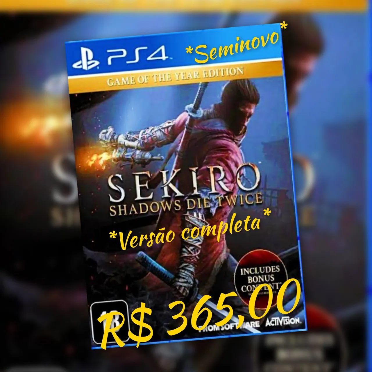"sekiro shadows die twice ps4" - Jogos de Vídeo Game no Brasil