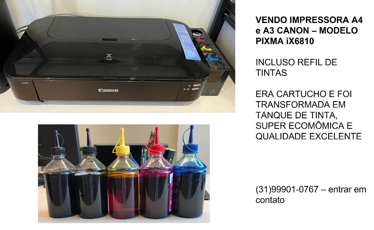 Impressora Canon PIXMA iX6810 A4 e A3 com Tanque de Tinta - Periféricos ...