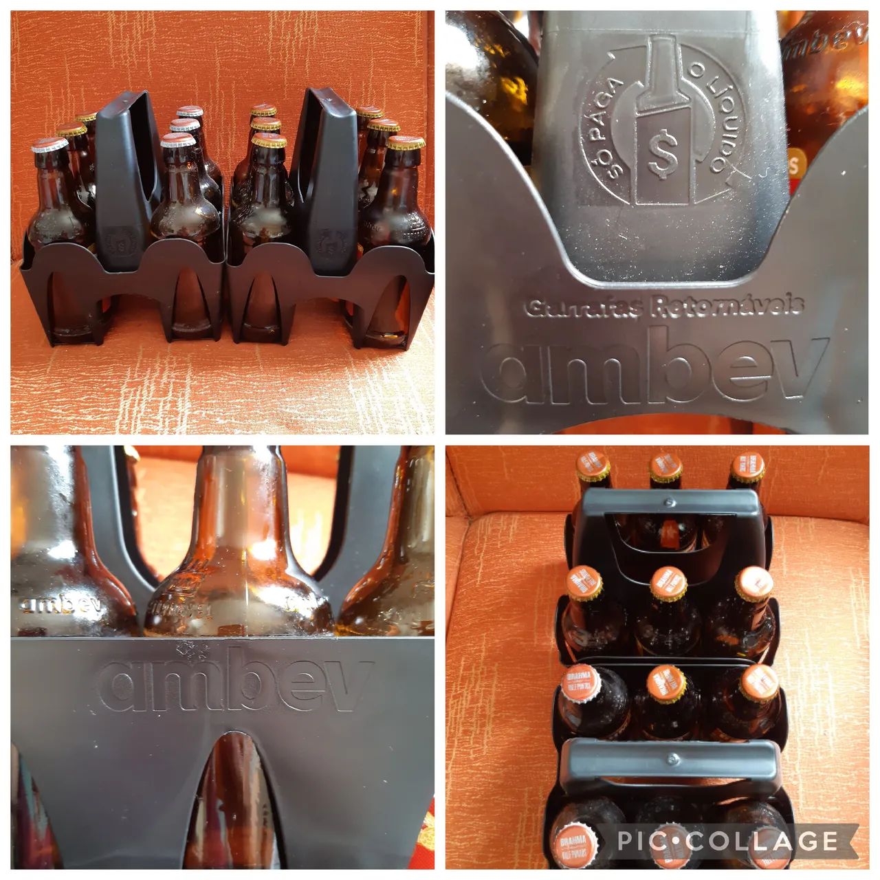 Vasilhames de litrinhos 300 ml, ambev em 2 lindas cestinhas originais ...