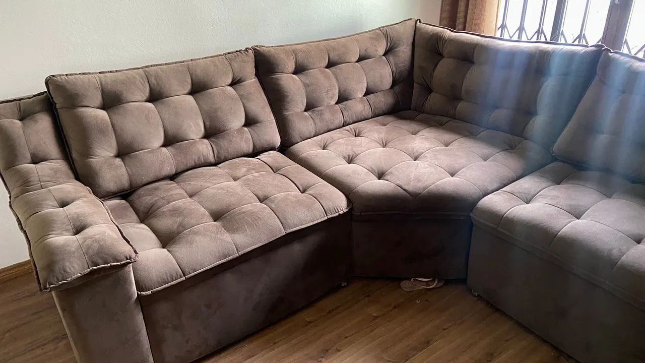 Sofá de Canto Marrom - Conforto e Estilo - Sofás e Poltronas - Costa e Silva, Joinville ...