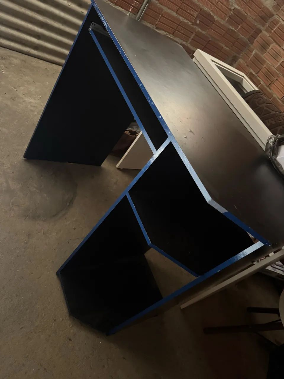 Mesa Gamer Preto e Azul com Led ou Sem - Escrivaninhas e Penteadeiras ...