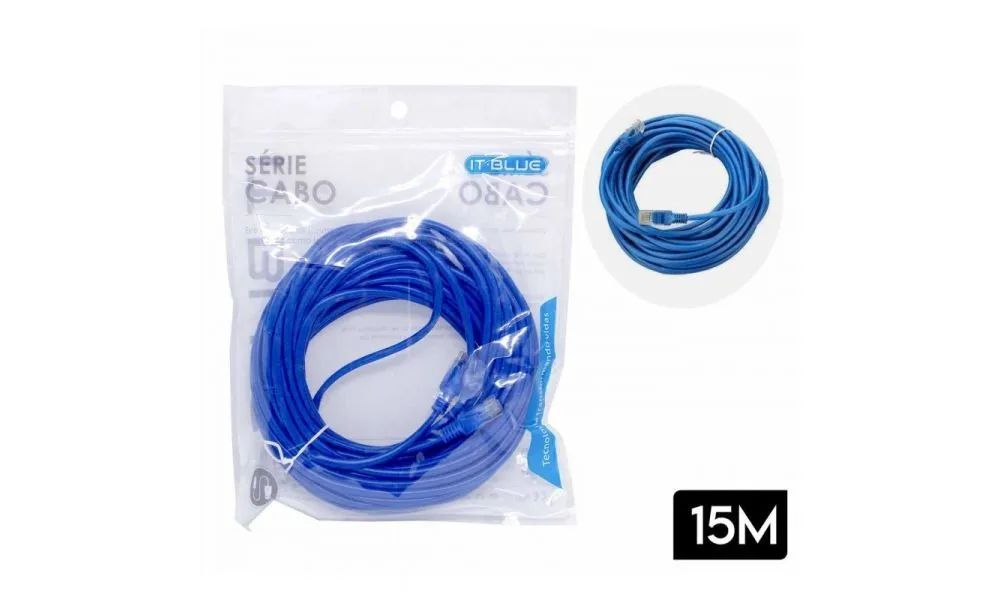 Cabo de Rede Ethernet 15 Metros CAT5 Crimpado - Peças de Hardware - Bom ...
