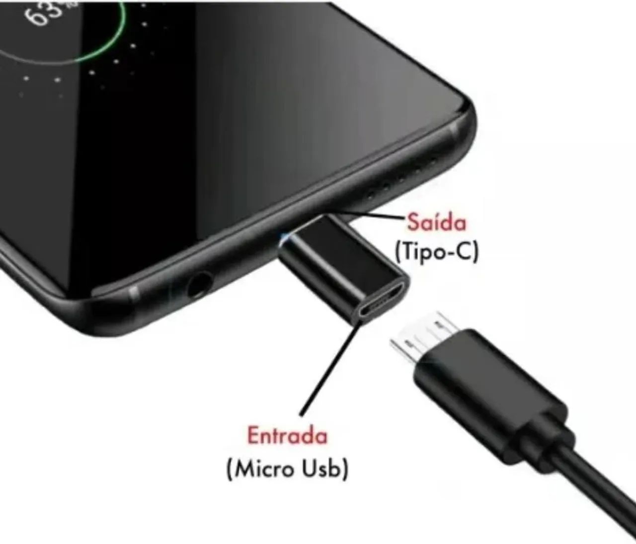Adaptador Micro Usb V8 Fêmea Para Usb-C - Novo - Acessórios de Celular ...