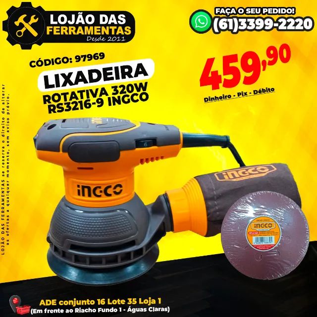 Lixadeira Rotativa 320w RS3216-9 Ingco - Ferramentas de Construção ...