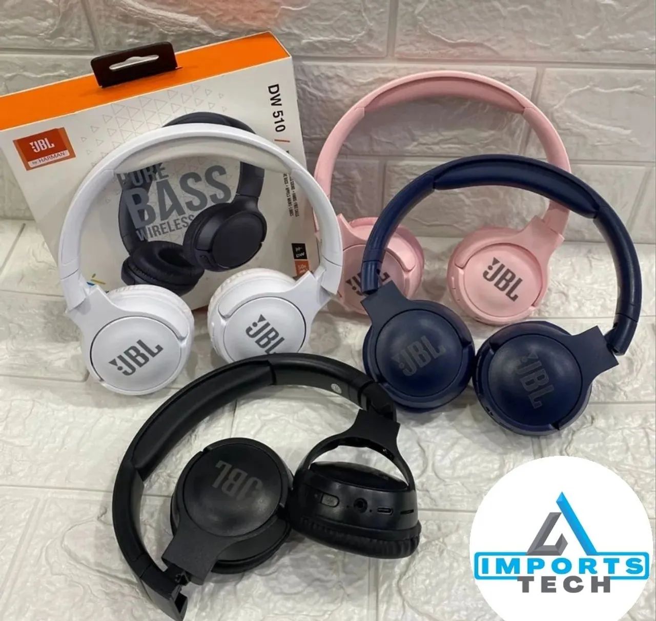Headphone Sem Fio Bluetooth JBL Pure Bass Wireless DW 510 - Fones de ...