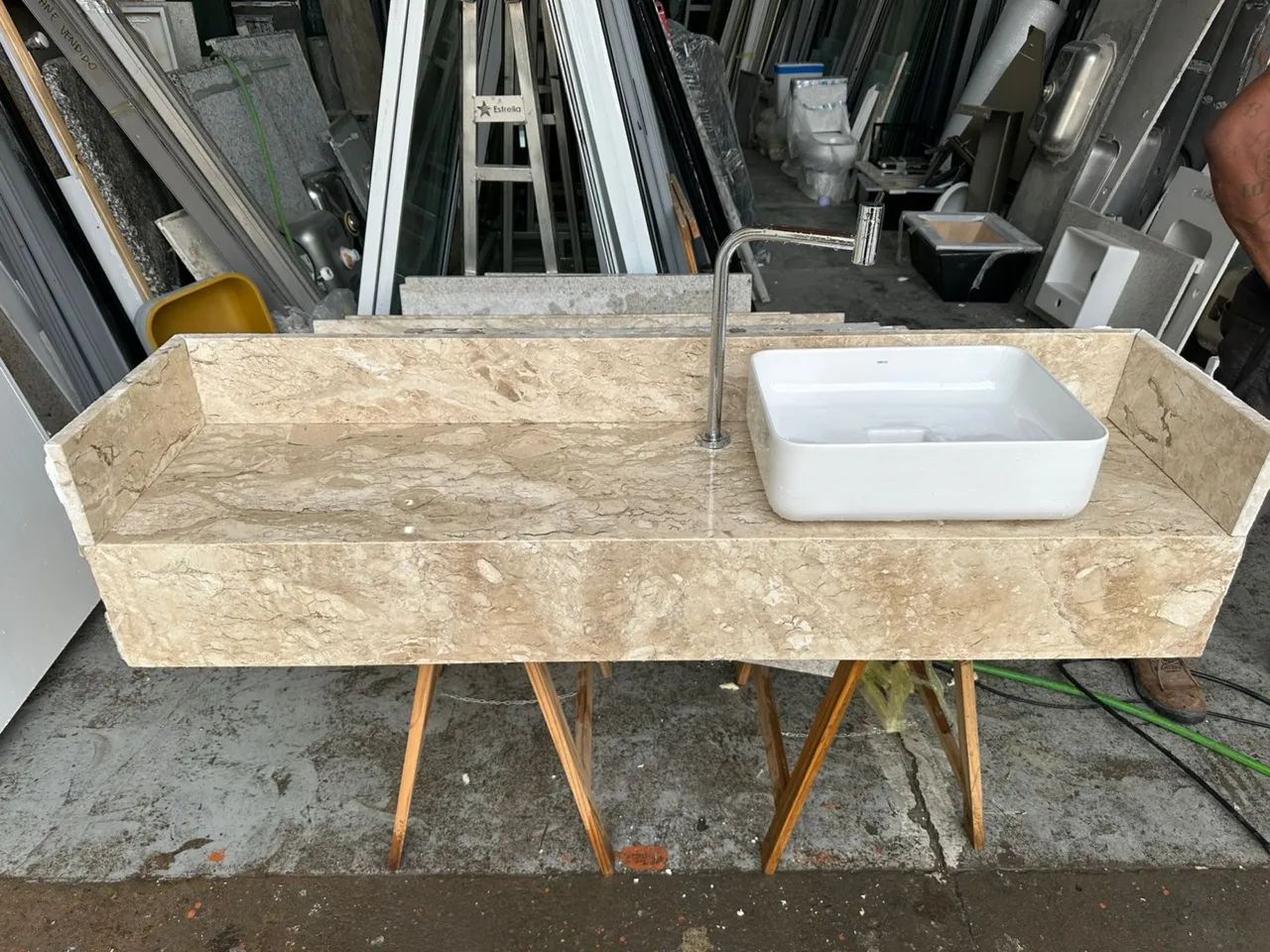 - Pia de banheiro travertino com Cuba sobreposta Deca (mais informações ...