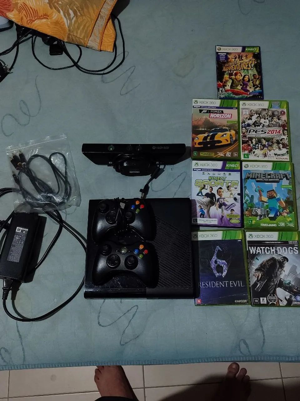 XBOX 360 SUPER SLIM + 7 JOGOS + 2 CONTROLES + KINNECT - Consoles de ...