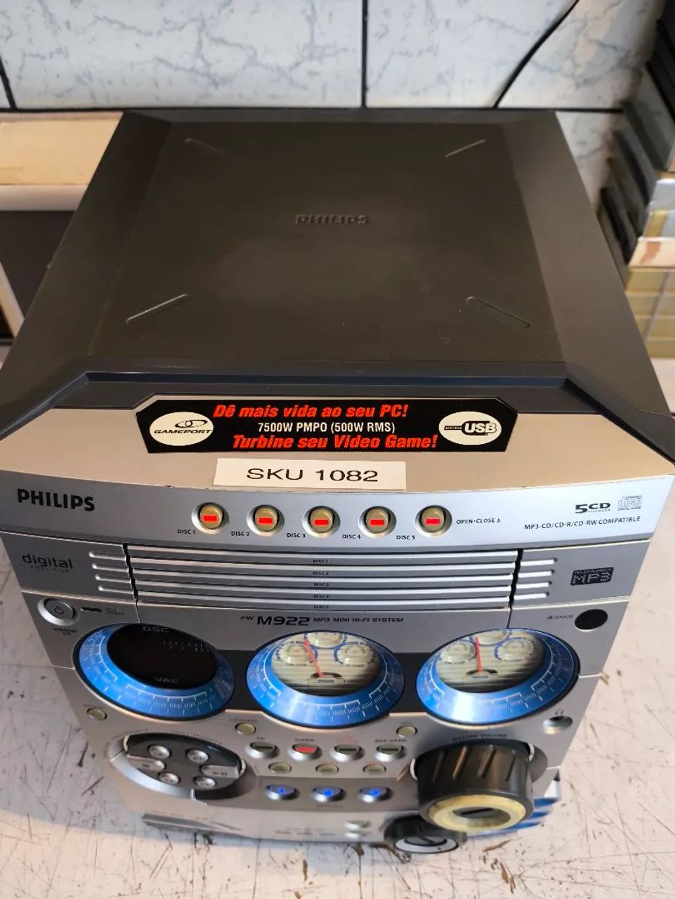 Antigo Mini System Philips FW-M922 MP3 - PARA PEÇAS OU RESTAURAÇÃO ...
