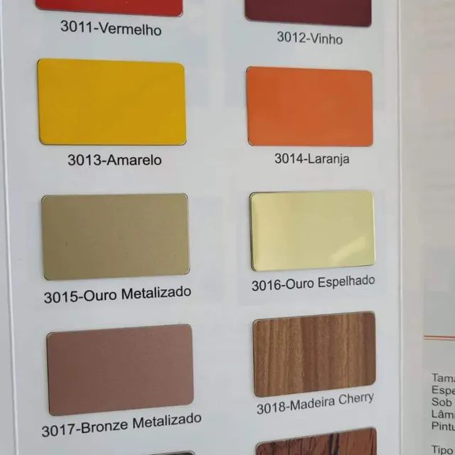 "chapas de acm cores" no Brasil