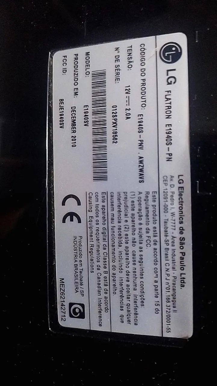 Monitor LG 19 Polegadas com Mancha - Monitores - Cabuis, Nilópolis ...