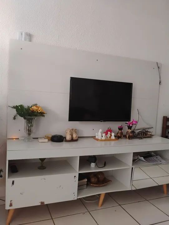 Rack para TV branco com prateleiras - Racks e Painéis - Cidade Universitária, Maceió 1365338861 ...