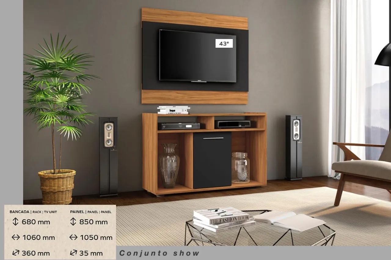 Rack para TV 43 polegadas com painel, novo! - Racks e Painéis - Nossa Senhora de Nazaré, Natal ...