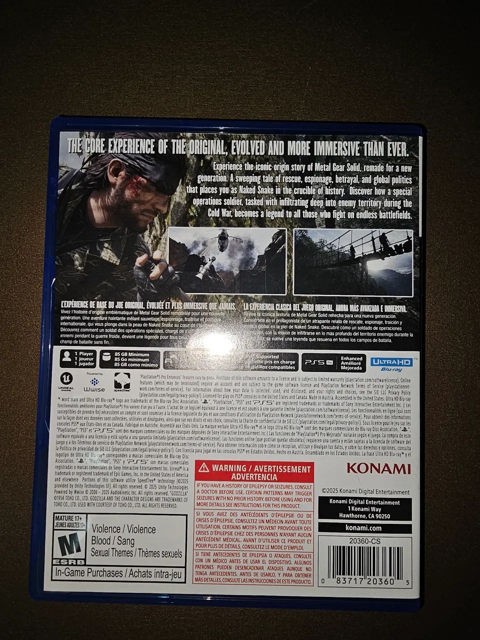 Metal Gear Solid 3 Delta Snake Eater Jogo de Playstation 5 - Jogos de ...