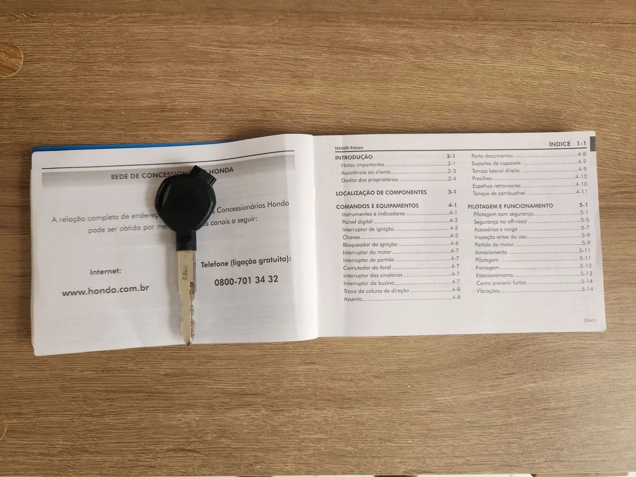 Manual do proprietário Honda NX400i Falcon - Peças para motos ...