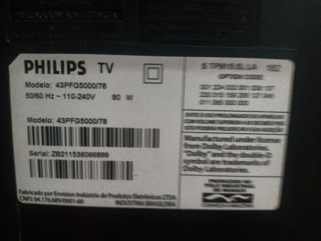 "tela tv philips 43" no Brasil