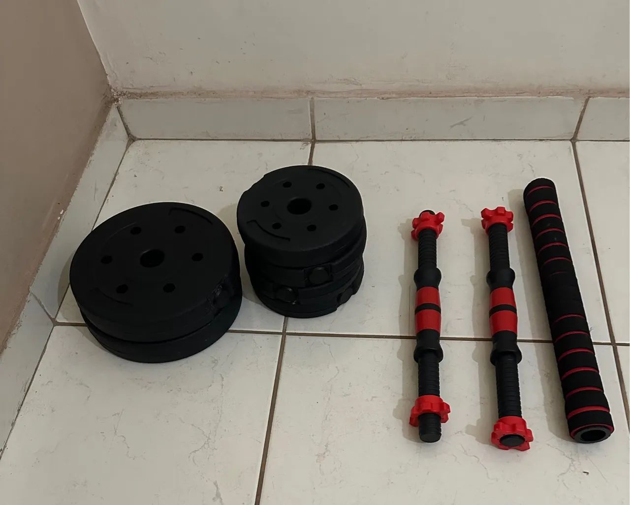 Kit Mini academia nova peso alteres total 9 kg - Academia e Exercícios ...