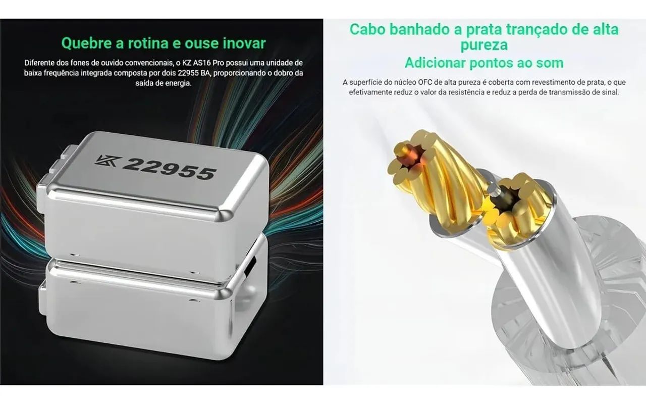 Fone de ouvido KZ AS16 PRO - Fones de Ouvido - Cuniã, Porto Velho ...