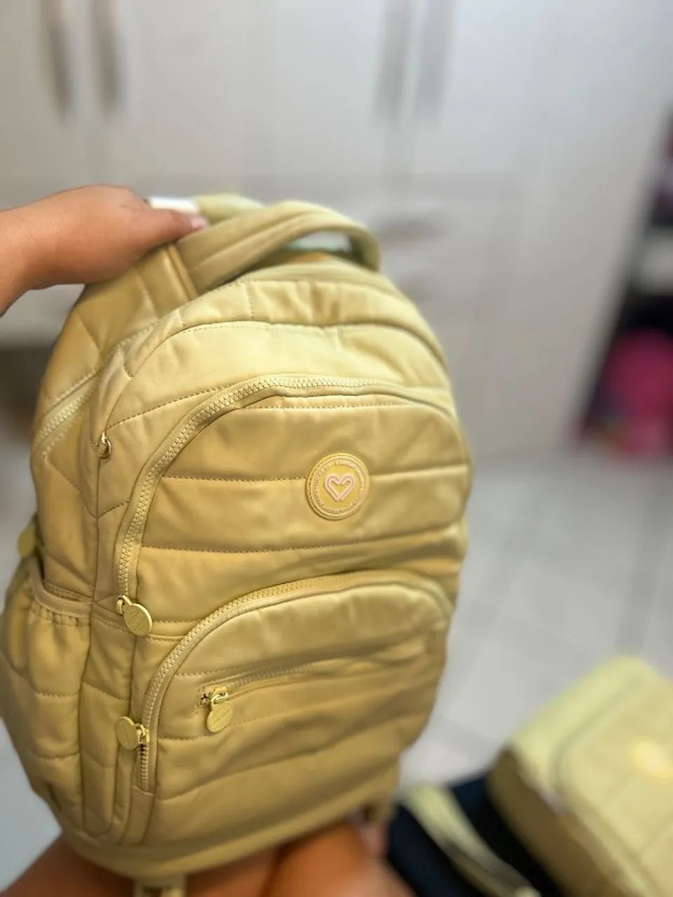 Mochila carrinho com lancheira Color Up verde pastel - Bolsas, malas e ...