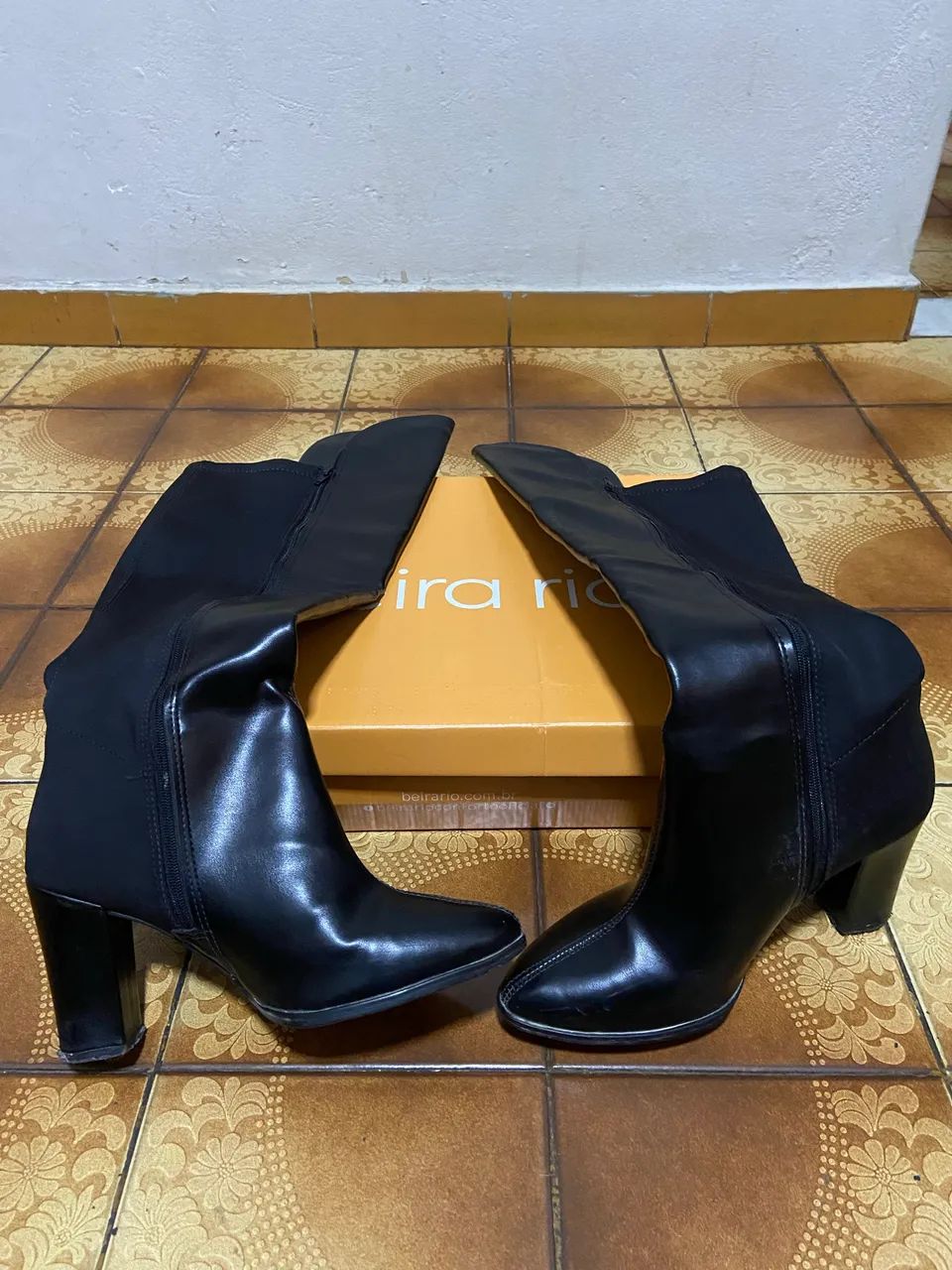 Bota Cano Longo Over The Knee Beira Rioa Salto Alto Montaria ...