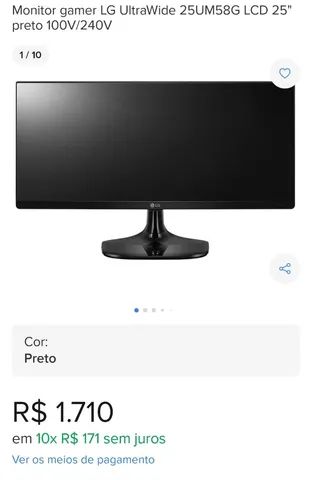 "monitor lg 25 ultrawide" no Brasil