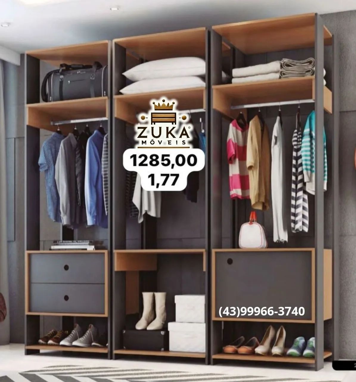 Guarda-Roupa Zuka Closet Moderno com Design Funcional - Armários e ...