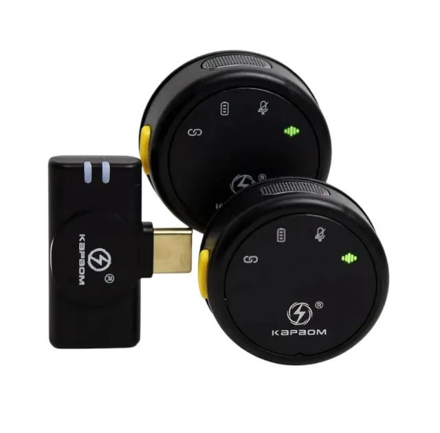 Microfone Lapela Duplo Sem Fio Usb C Kapbom - Acessórios de Celular ...