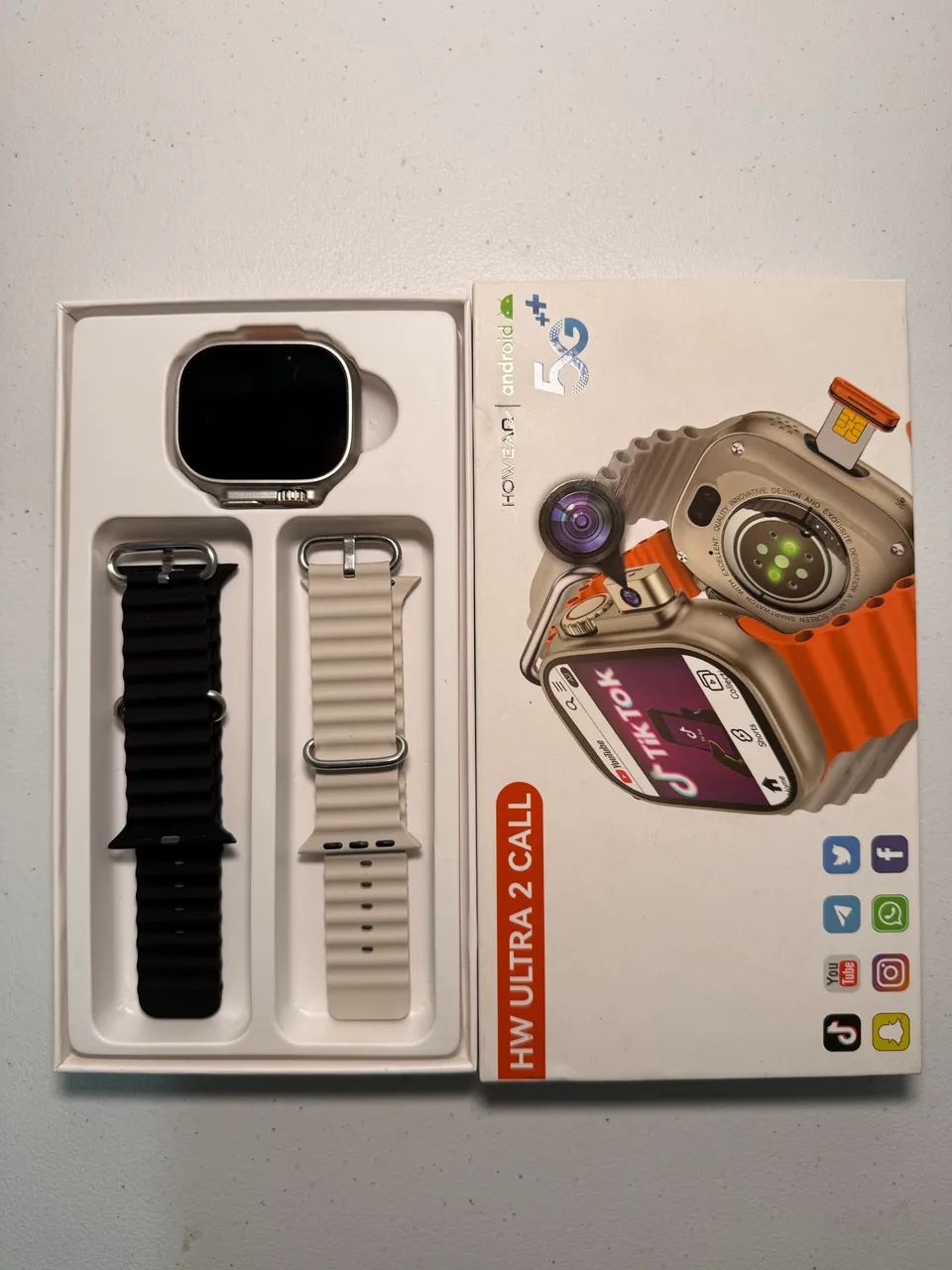 Smartwatch HW Ultra 2 Call 5G + Dual Câmeras - Android + Chip ...