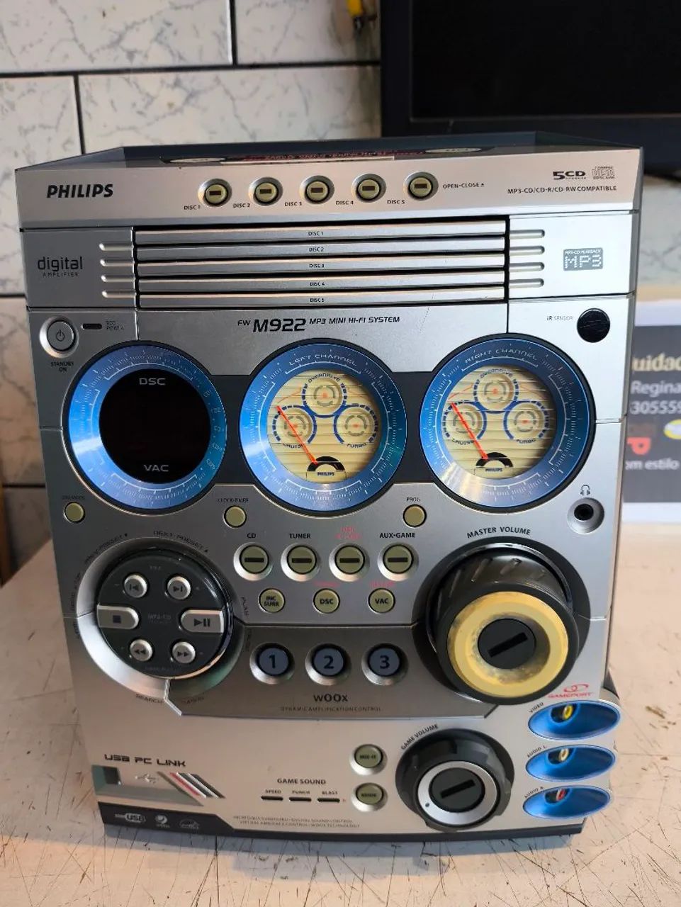 Antigo Mini System Philips FW-M922 MP3 - PARA PEÇAS OU RESTAURAÇÃO ...