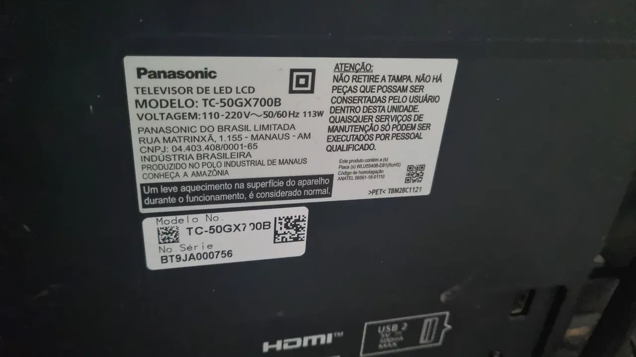 Smart TV Panasonic 50 Polegadas 4K Ultra HD + Chromecast 2 - TVs - Novo ...