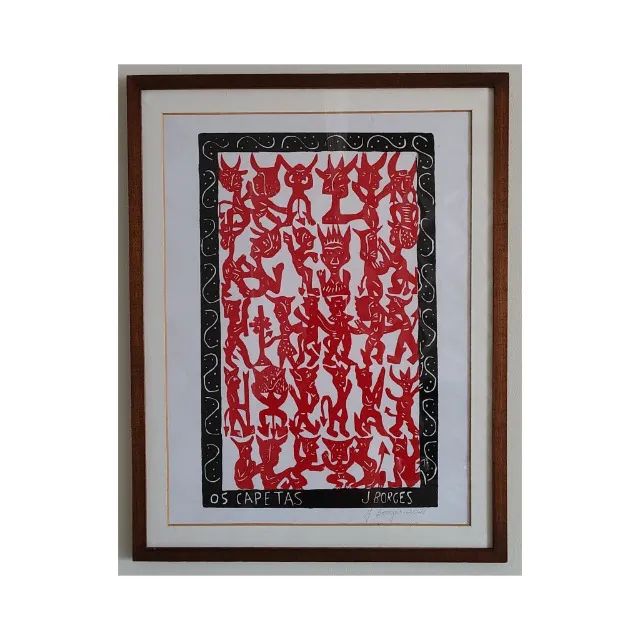 Quadro J Borges Xilogravura Original 69x53cm Assinada A Lápis