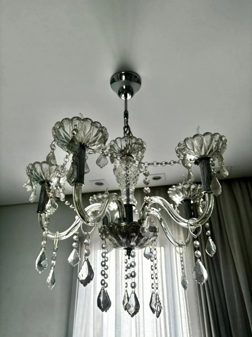 Lustre Luminária Clássico Candelabro Cristal 5 Braços - Iluminação ...